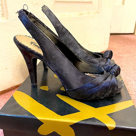 FIONI Clothing | Shoes | Target Fioni Night Black Satin Peep Toe ...